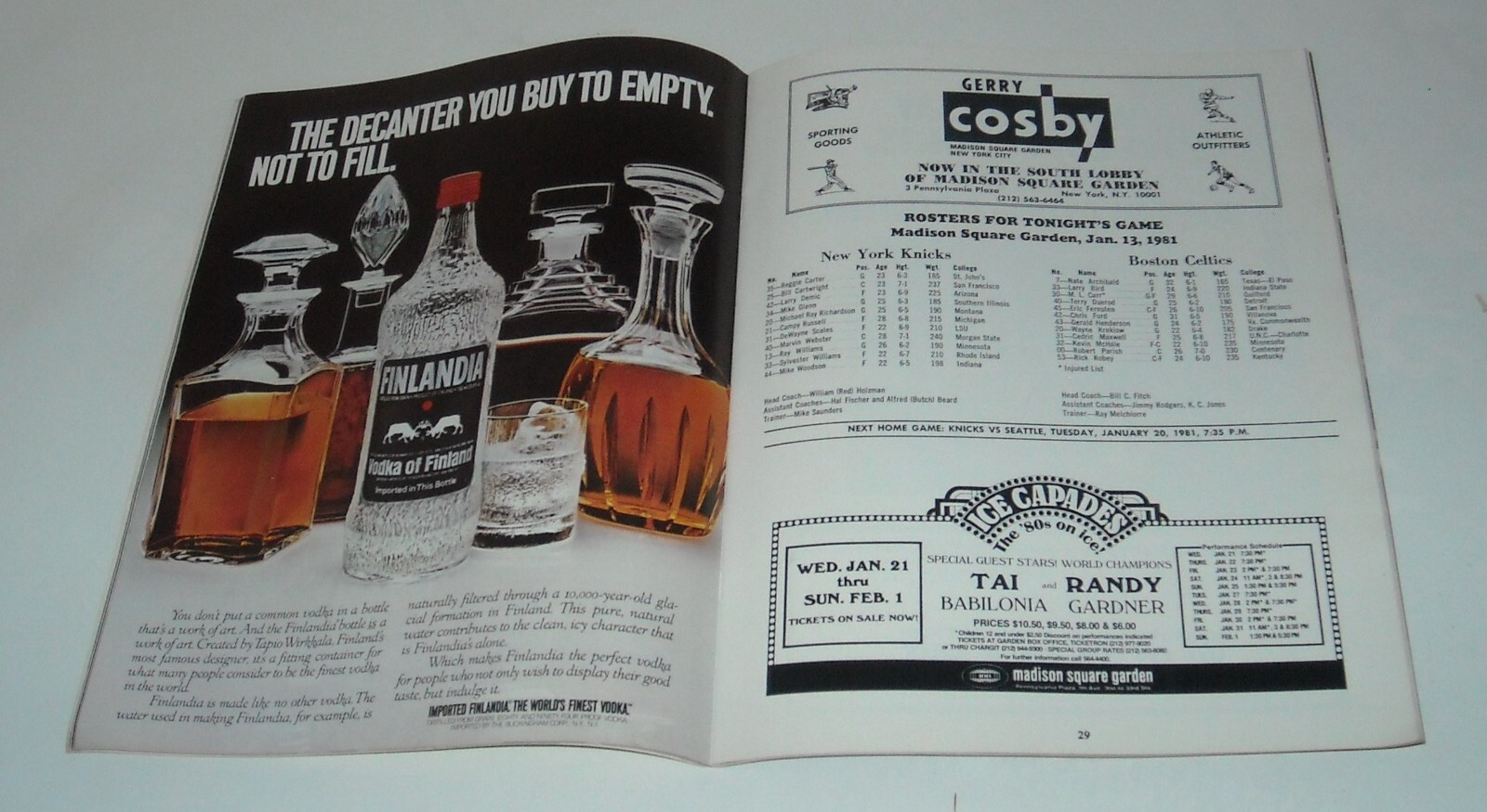 NEW YORK KNICKS 1980- 1981 SOUVENIR PROGRAM MAGAZINE SLY WILLIAMS ...