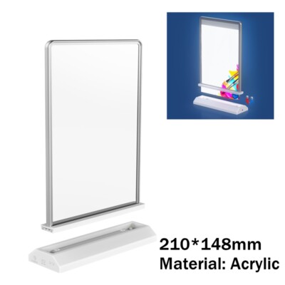 Rechargeable A5 desktop advertising light box Acrylic Flashing Led ...