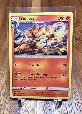 Simisear 23/147 Burning Shadows Pokemon Card NM | eBay