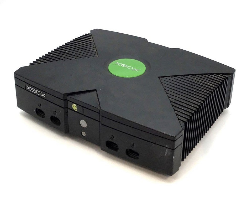 Microsoft Xbox Original Console Black Video Game System with Power Cord ...