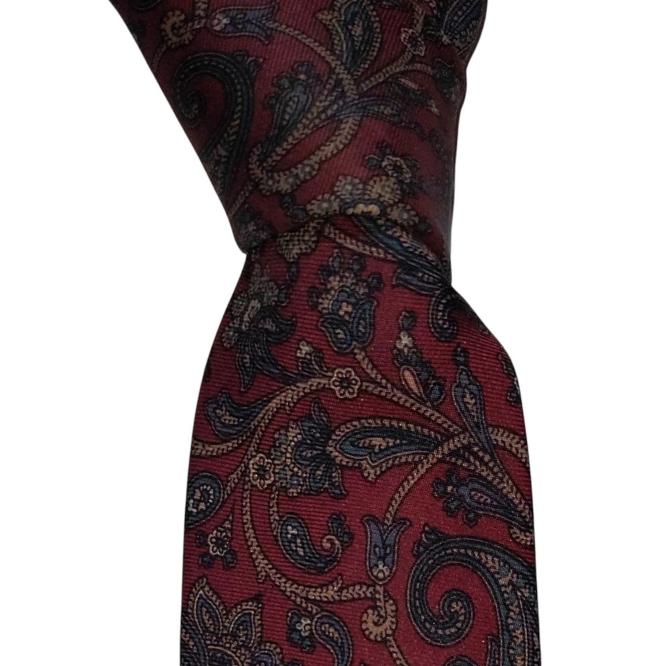 Vintage Robert Talbott Silk Necktie Men's Burgundy Paisley Designer Tie ...