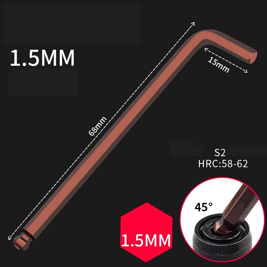S2 Ball Ended Allen Keys / Hex Wrench / Hexagon Key 1.5mm - 14mm Long ...
