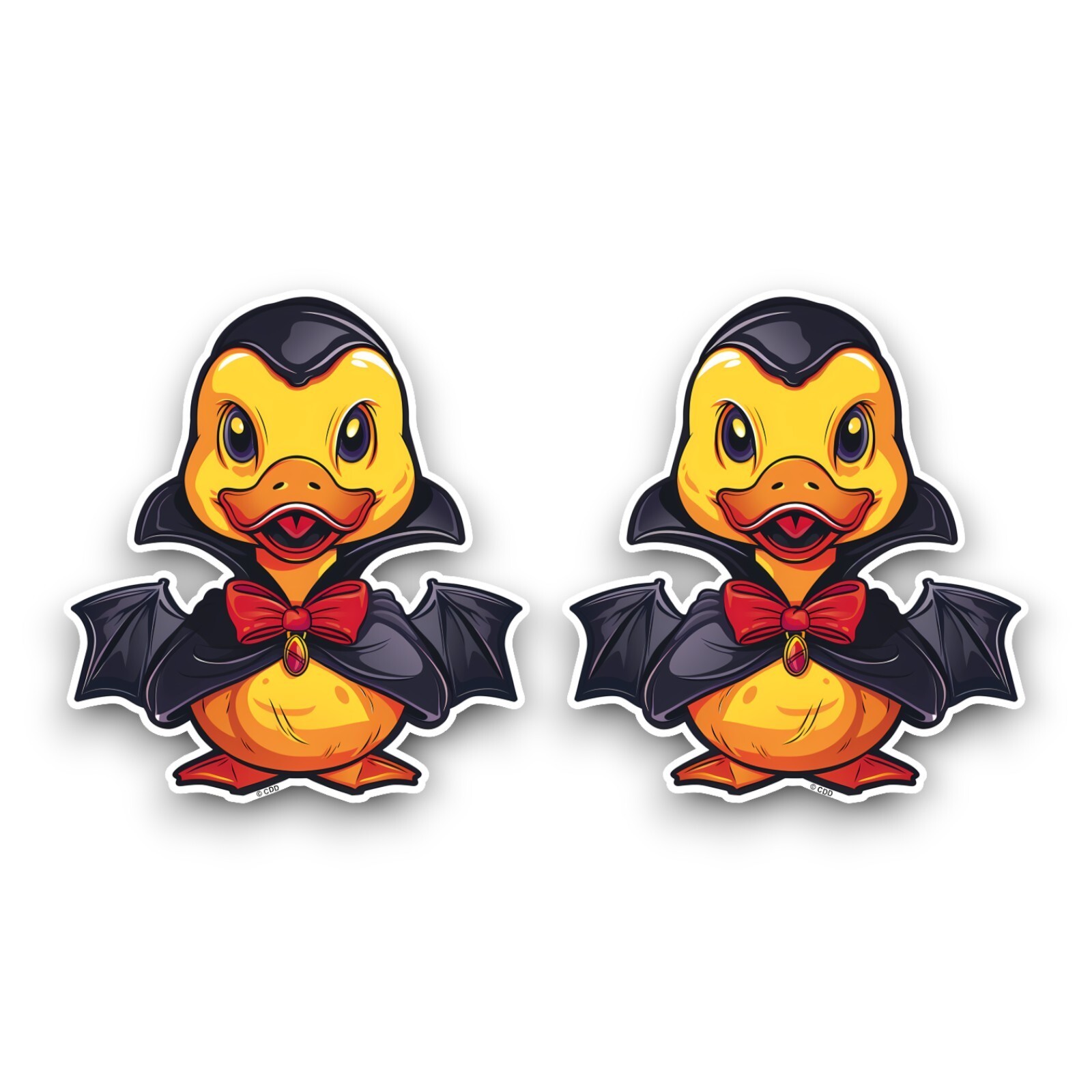 2x Small Funny Rubber Duck Vampire Vinyl Sticker Decals Car Window ...