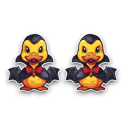 2x Small Funny Rubber Duck Vampire Vinyl Sticker Decals Car Window ...