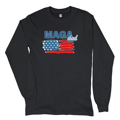 MAGA Dad American Flag Long Sleeve T-shirt Donald Trump 2024 Keep ...