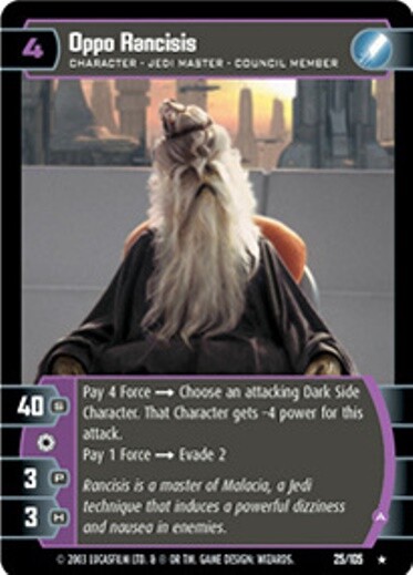 STAR WARS TCG WOTC JEDI GUARDIANS OPPO RANCISIS (A) 25/105 FOIL NM ...