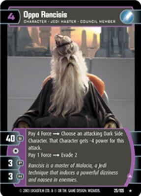 STAR WARS TCG WOTC JEDI GUARDIANS OPPO RANCISIS (A) 25/105 FOIL NM ...
