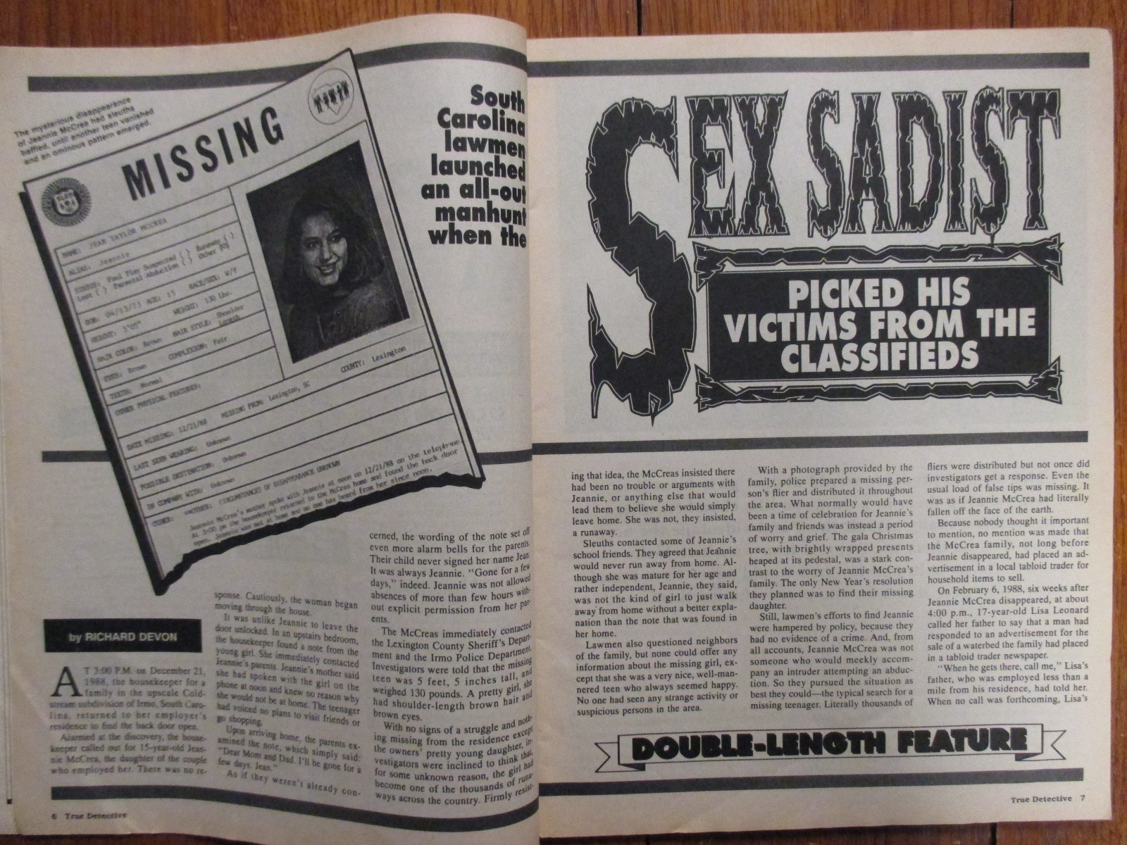 6/1994 "True Detective" Magazine(RICHARD STARRETT/ANTHONY JAMES/CHARLES ...