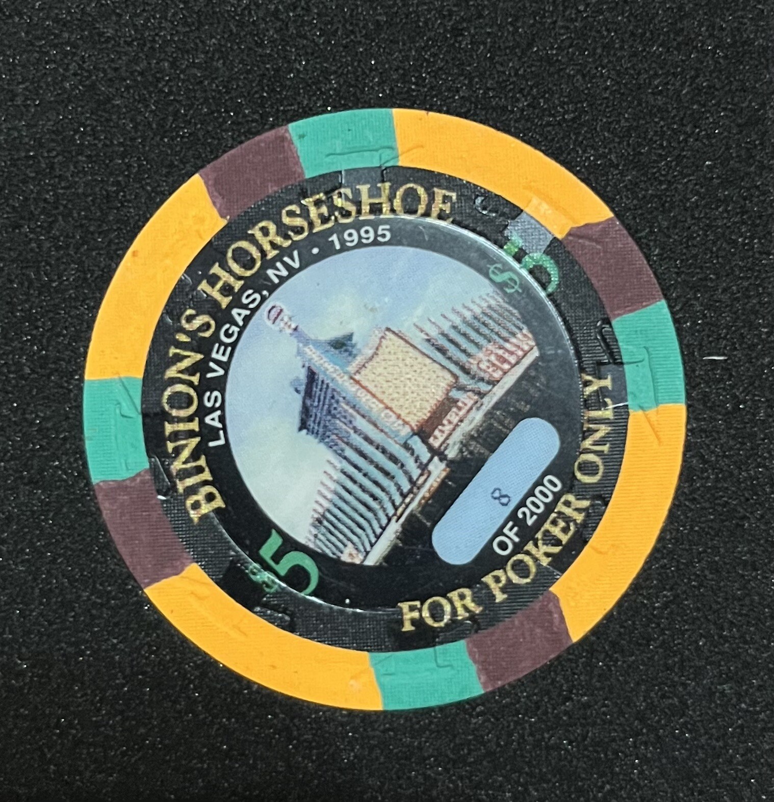 $5 Binion's Horseshoe HALL OF FAME David “CHIP” Reese poker #8 ...