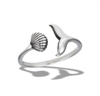 Sterling Silver Whale's Tail And Scallop Ring | eBay