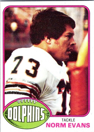 1976 Topps #492 Norm Evans Miami Dolphins Football Card | eBay