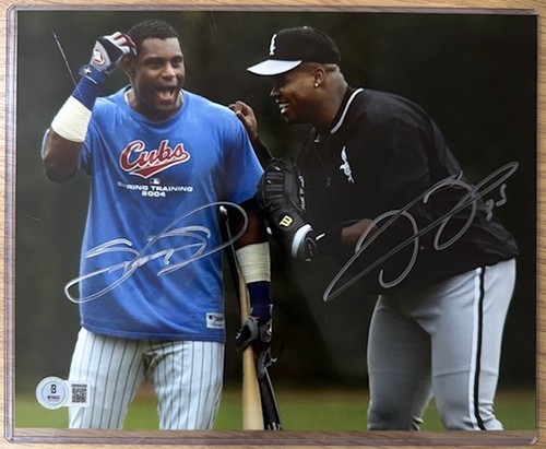 FRANK THOMAS SAMMY SOSA CHICAGO DUAL SIGNED AUTO 8X10 PHOTO BGS ...