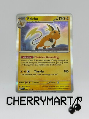 Raichu 026/165 - Holo Rare - Scarlet & Violet 151 English - NM/M ...