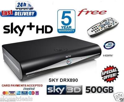 SKY HD BOX PLUS + HD BOX - 500GB - SKY AMSTRAD DRX890 - ON DEMAND ...