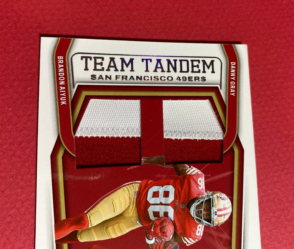 BRANDON AIYUIK/DONNY GRAY, 49ERS WR's 2022 TEAM TANDEM 2 RELICS, 2 ...