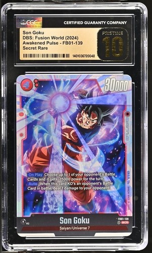 CGC Pristine 10 Son Goku SCR FB01-139 Dragon Ball Super Fusion World | eBay