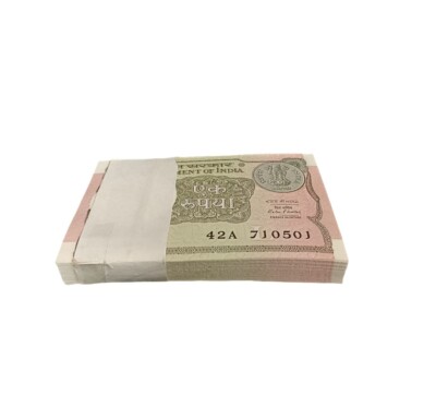 2016 India 1 Rupee UNC Bank Notes Currency 100 note Bundle set , Ratan ...