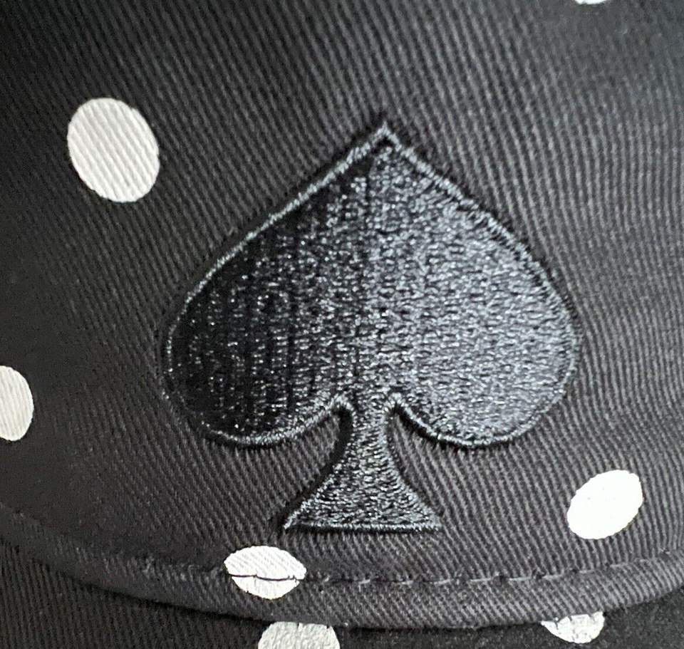 Kate Spade Logo Cotton Baseball Cap Hat - Black Cream Dot Toss NWT | eBay