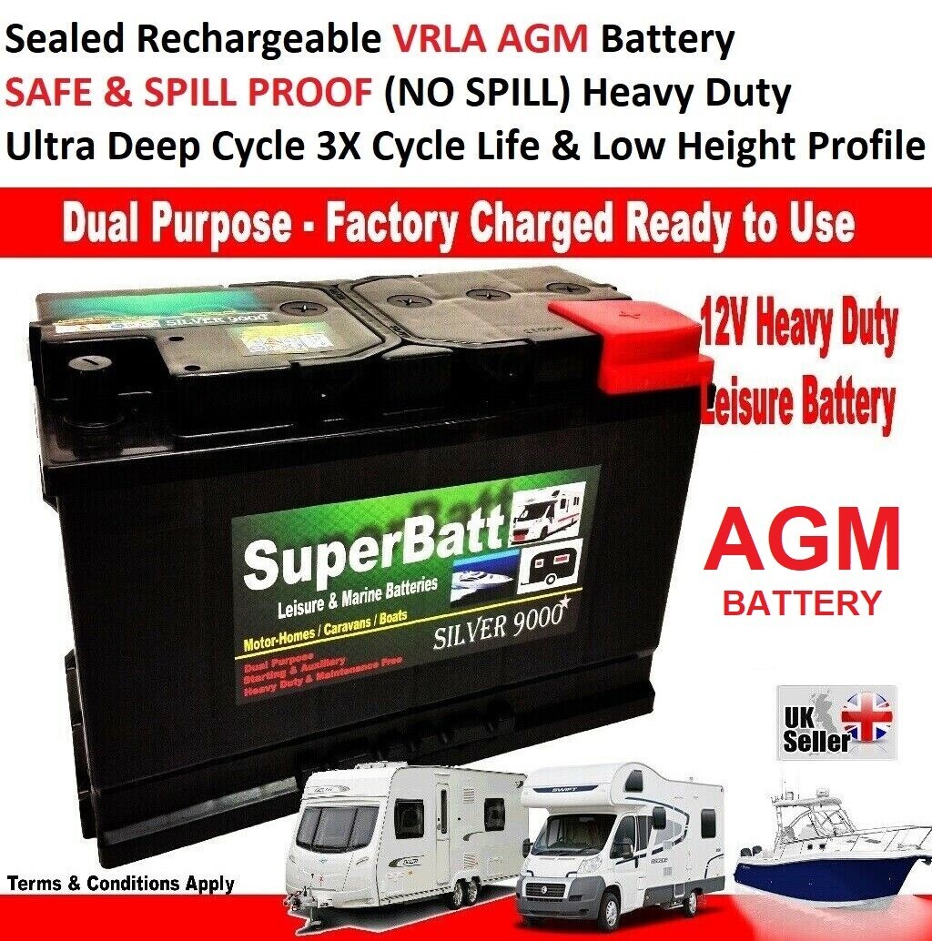 AGM Deep Cycle Leisure Battery 12V 130AH AGM130L Caravan Motorhome ...
