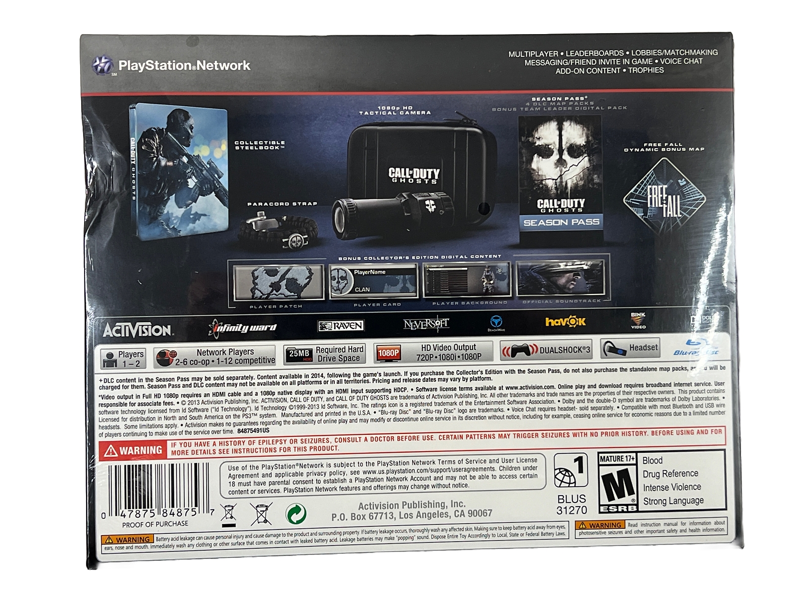 Call of Duty: Ghosts -- Prestige Edition (Sony PlayStation 3, 2013) for ...