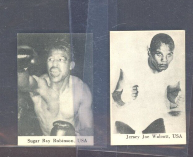Lot Of (2) Different Boxing Cards Jersey Joe Walcott Sugar Ray Robinson ...