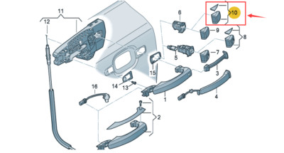 0EM Door Handle Right Front/Rear For Audi A6 A7 A8 14- 4H0837880C GRU ...