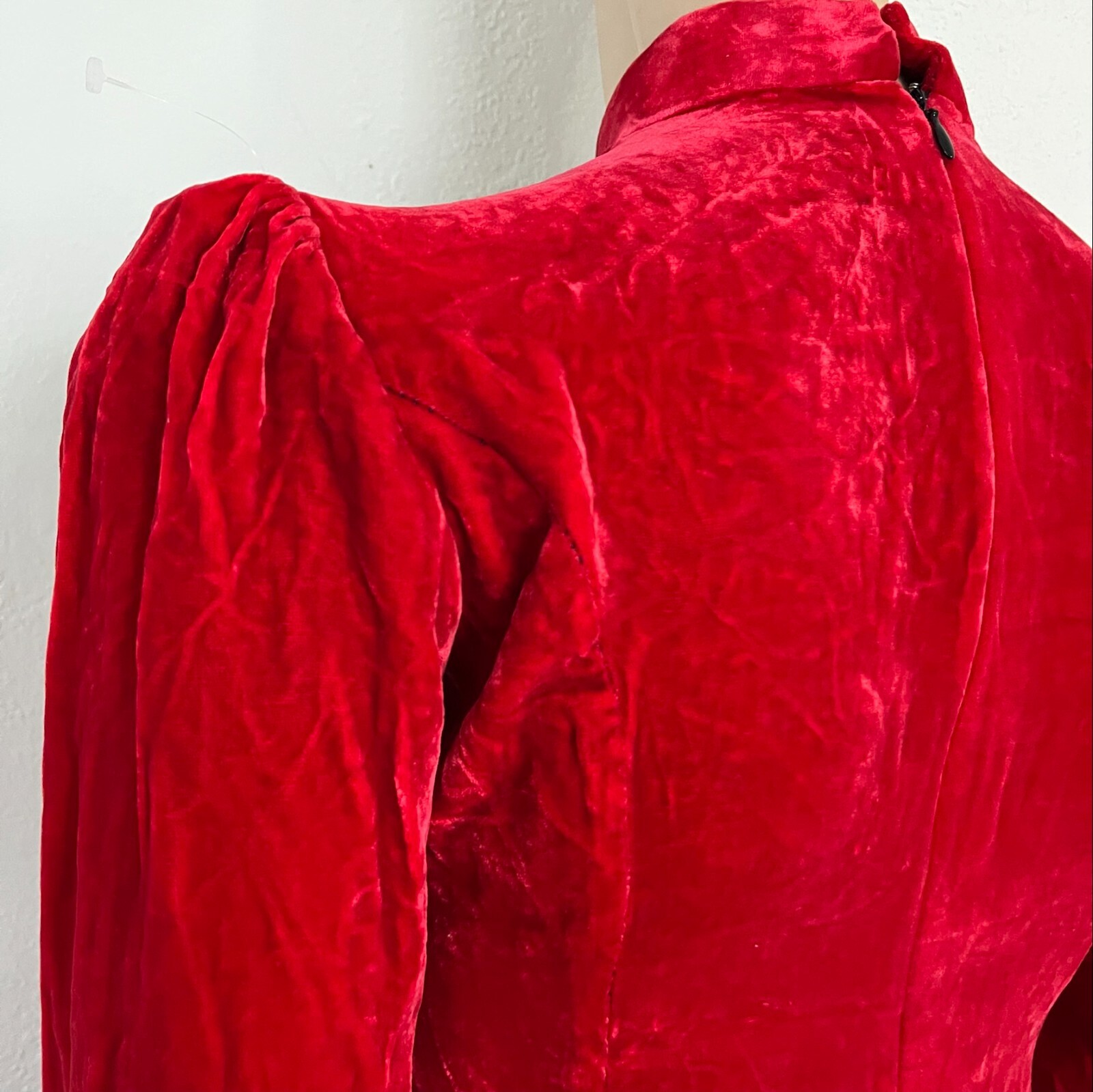 Handmade Fire Red Crushed Velvet Gown Pageant Weddin… - Gem