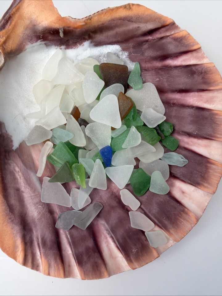 50 Mini Pieces Of Surf Tumbled Sea Glass Chesapeake Bay Various Colors ...
