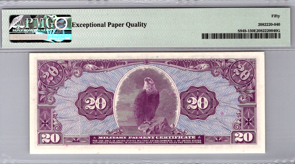 Series 691 ($20 Dollars) 1st Printing (SERIAL #100) PMG 50 AU EPQ Pick ...