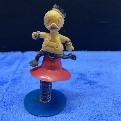RARE ANTIQUE Donald Duck Bell Hop SPRING BOUNCING DISNEY EARLY TOY VTG ...
