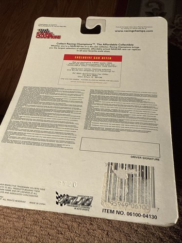 50th Anniversary Racing Champions “ Jeff Burton” #99 W/driver Signature ...