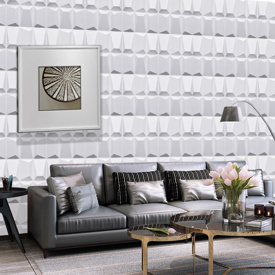 12/24x White 3D Embossed Wall Panels Ceiling Background Wall PVC ...