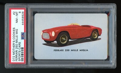 1955 D72 Mother's Cookies Sport Cards #2 Ferrari 250 Mille PSA 8 NM-MT ...