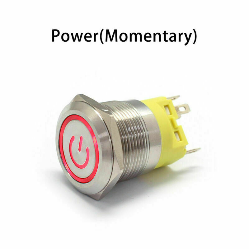 19mm Waterproof 12V-24V Car LED Power Push Button Momentary Switch ...