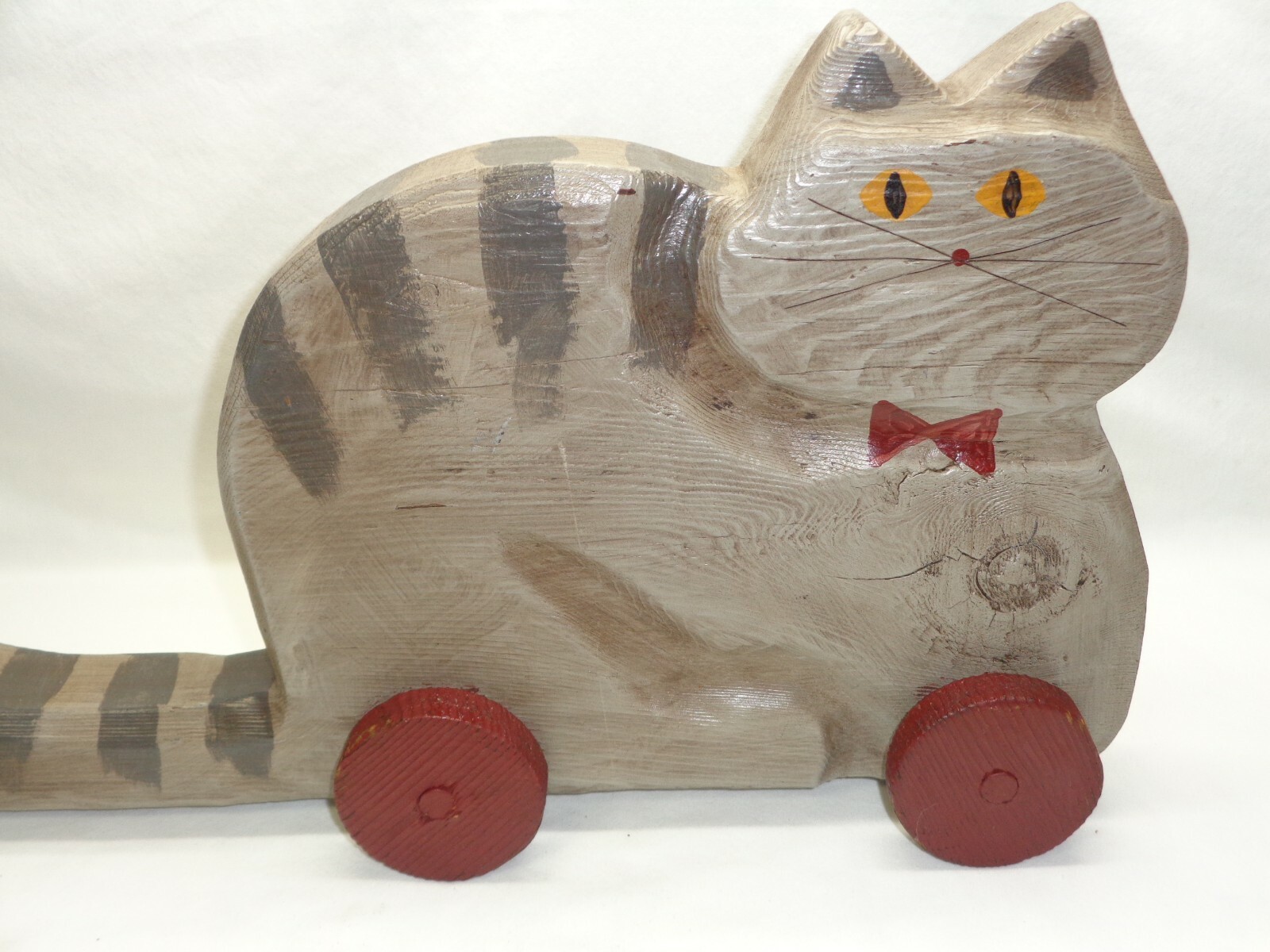 Vtg Wood Cat Folk Art Americana Country Cottage Primitive Colonial Room ...