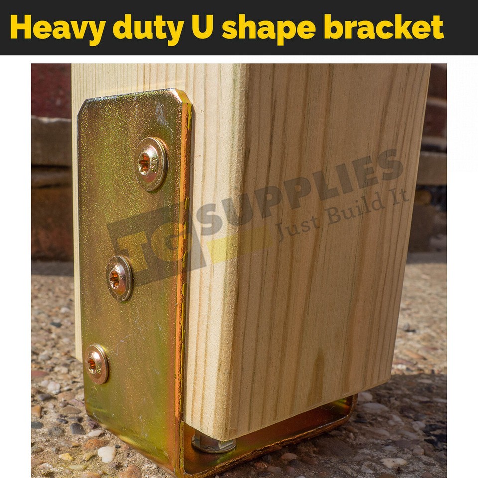 Heavy Duty Post Support Post Bracket Foot Post Base Bolt Down Yellow ...