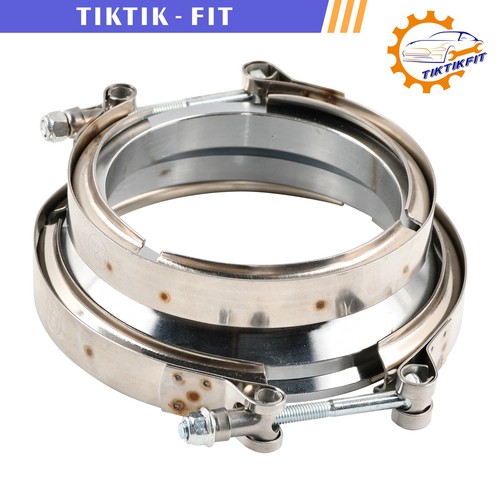 4" to 5" ID Stainless Steel Exhaust V-Band w/ Clamps Adapter Flange ...