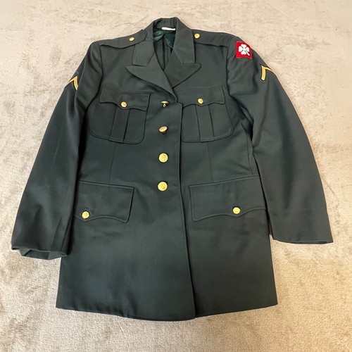 Vintage U.S. Army Dress Green Jacket Uniform Coat w/ Patches 40R ...