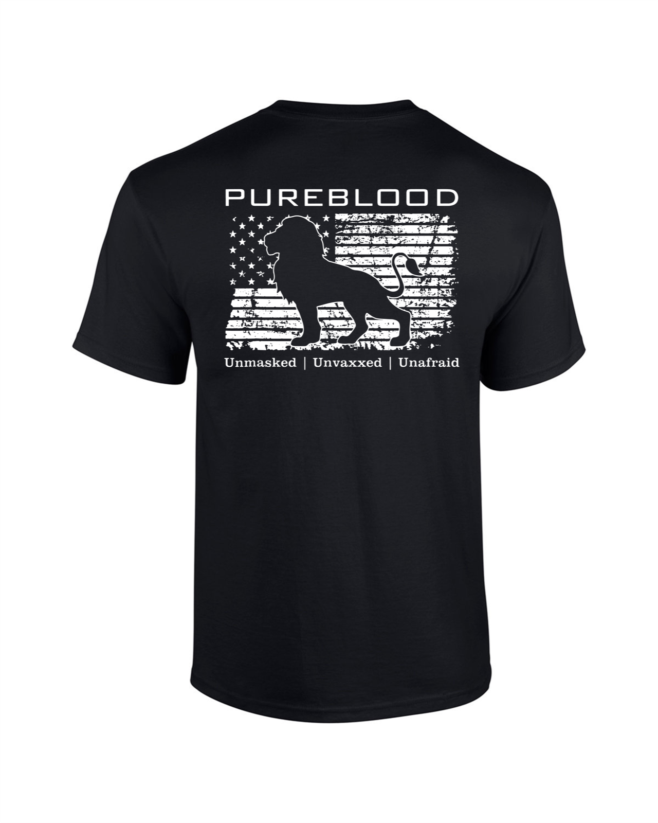 “PUREBLOOD” UnVaxxed Freedom USA Flag Custom Black T-Shirt - Choose ...