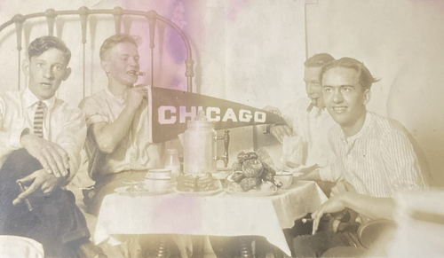 1920s Young Men Smoking Cigars College Dorm Room Bed Chicago IL ...