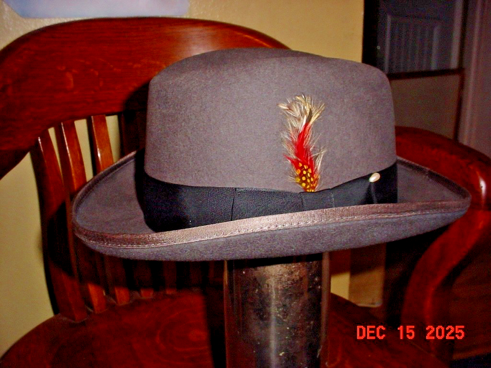 Shannon Phillips Collection Classic Fedora Hat for Men Size L Gray 100% ...