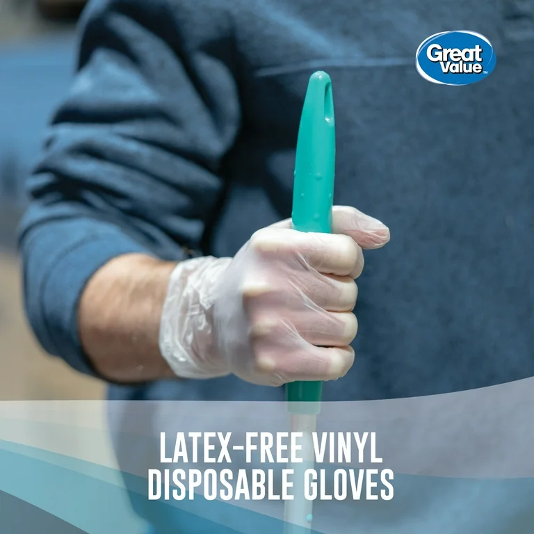Great Value Disposable Poly Food Gloves, 120-Count, Latex-Free, One ...