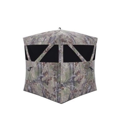 2 Person Hub Hunting Blind w/ Carry Bag Camo Light Portable 2 Rear Peak ...