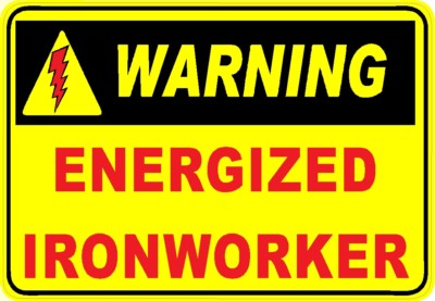 Warning, energized ironworker hard hat sticker, CIW-19 | eBay