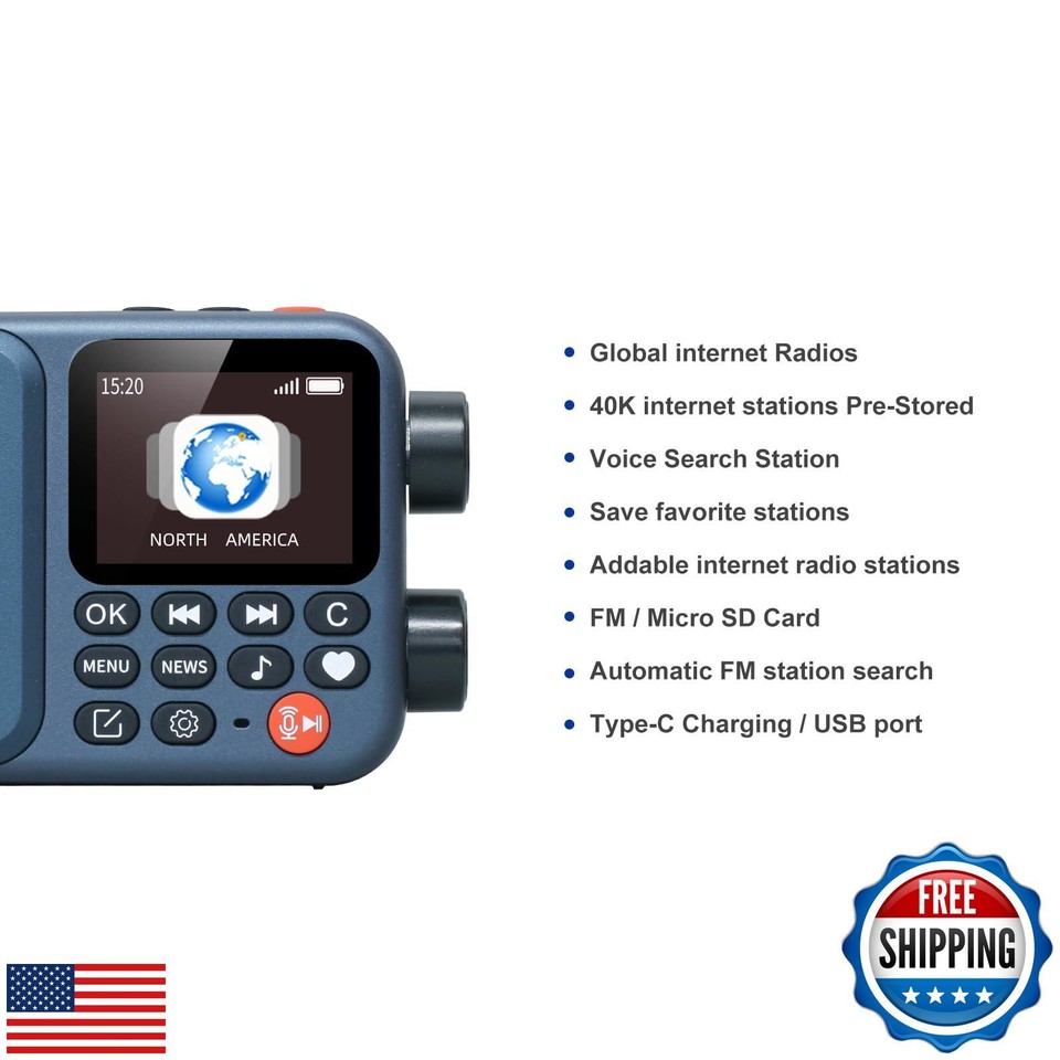 Choyong A8W Portable Smart Internet Radio Receiver WIFI/4G Radio ...