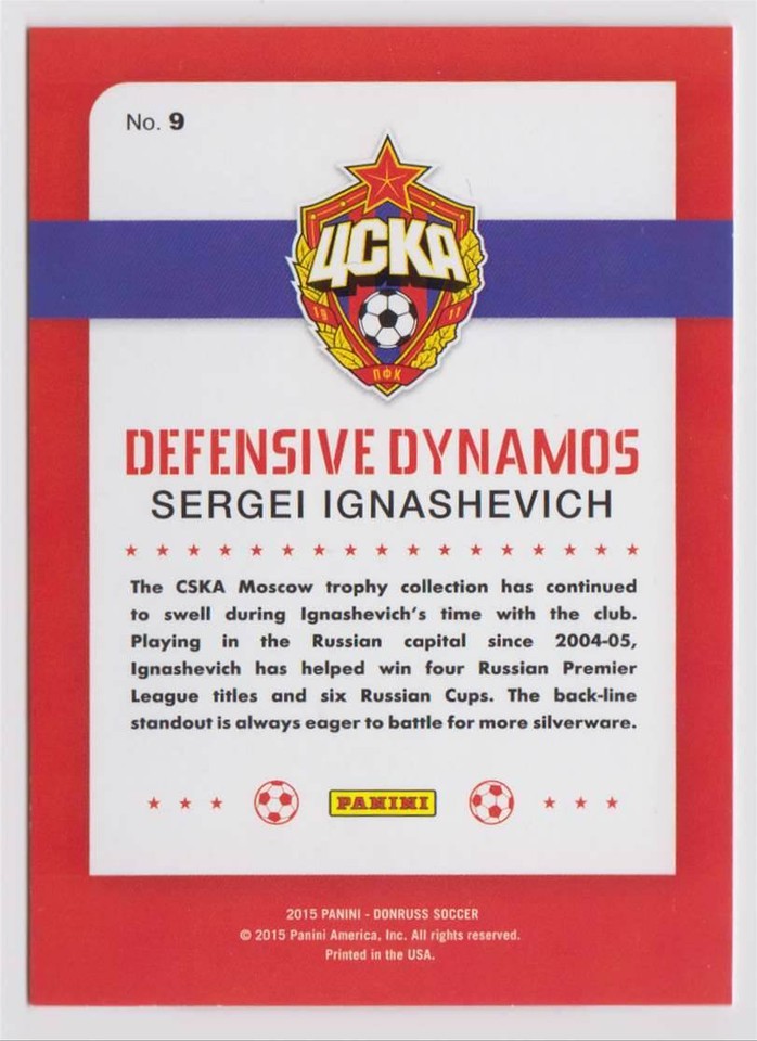 2015 Panini Donruss Defensive Dynamos Gold Press Proof Sergei ...