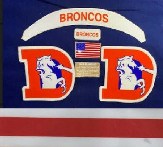 Broncos“Orange & Blue Big D Logo-Football Helmet Decal Set – Stripes ...