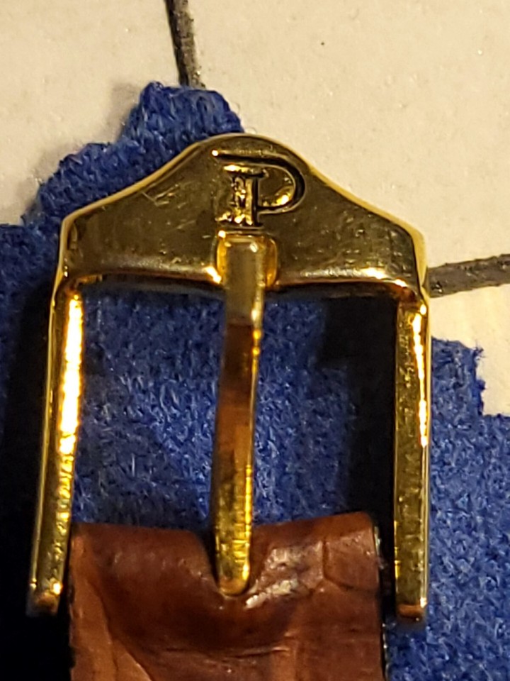 Philip Persio 24 kt gold plated ladies vintage watch. w/leather strap ...