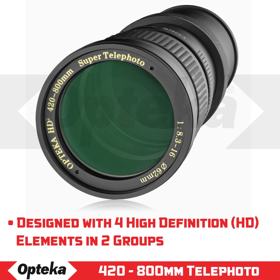Opteka 420-1600mm Telephoto Zoom Lens for Panasonic Lumix M43 Micro ...