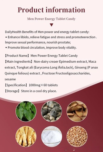 Man Power Energy Tablet Candy Men's Kidney Tonifying Tablet 60 Tablets ...